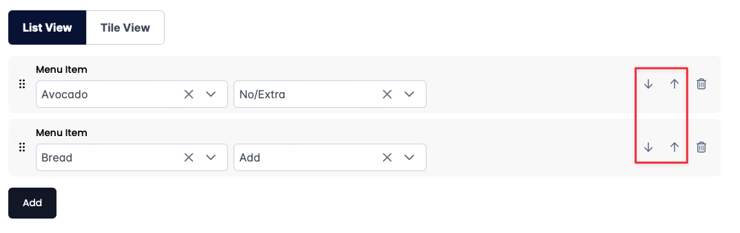 Configuring Included Items – NX Restaurant